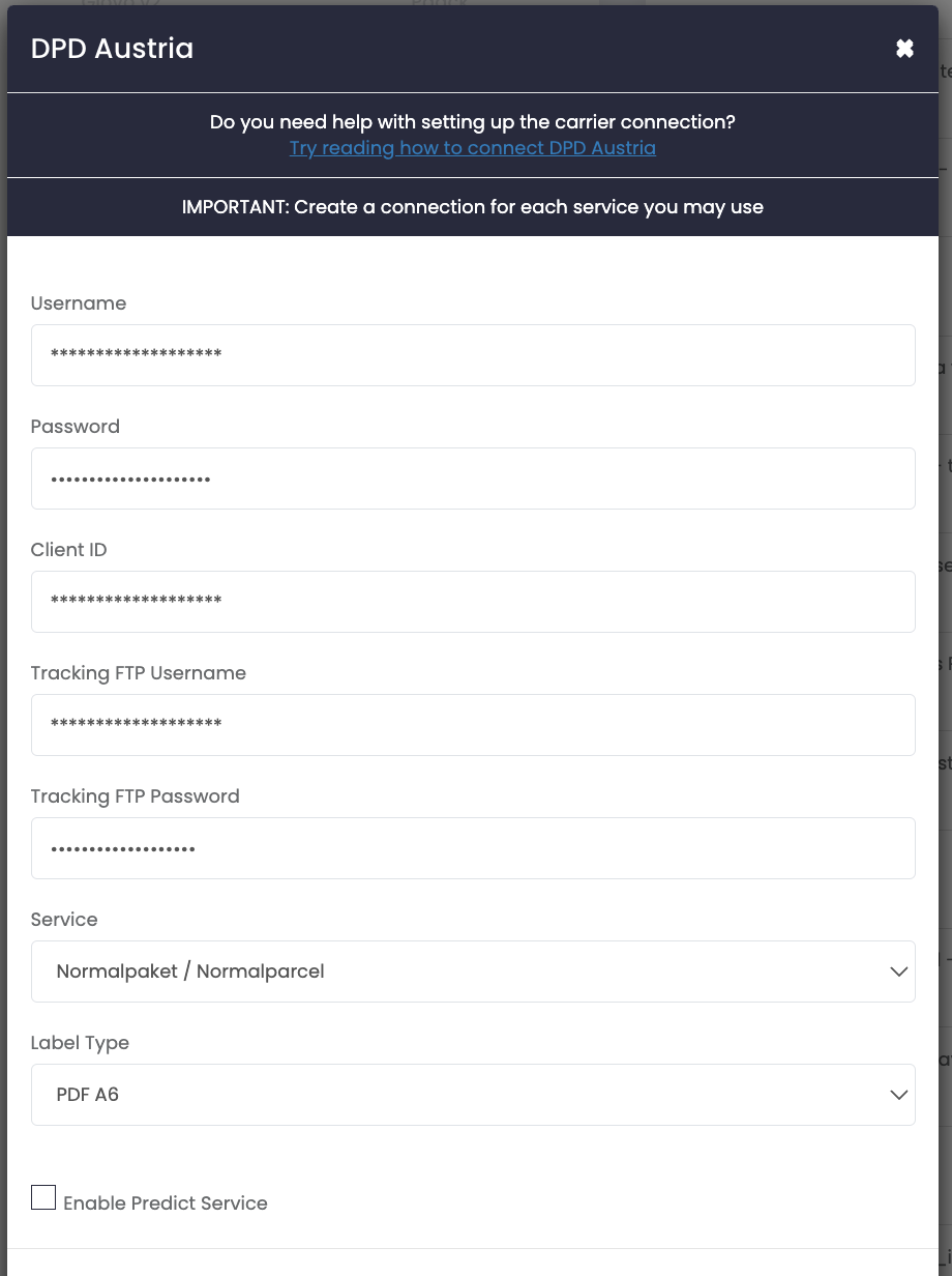 How to connect DPD Austria