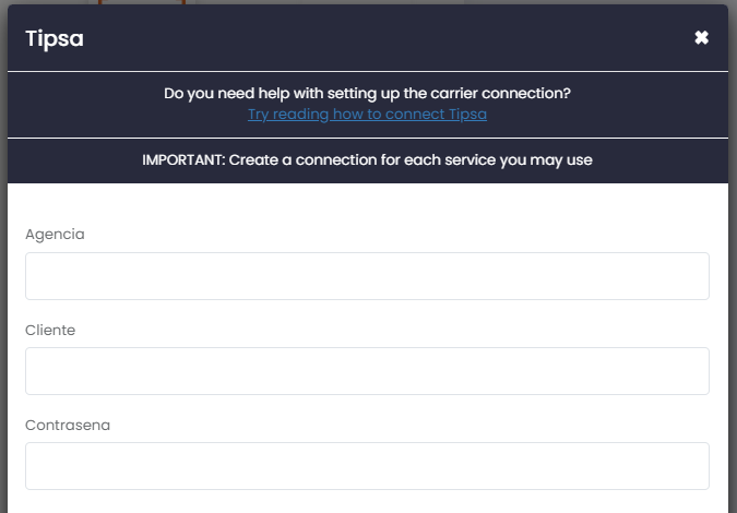 How to connect Tipsa to ShippyPro